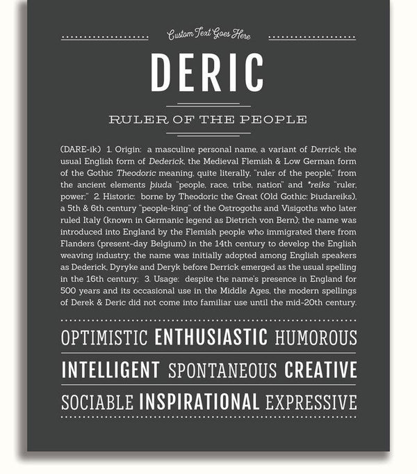 Deric | Name Art Print - Personalized Custom Gifts – Name Stories