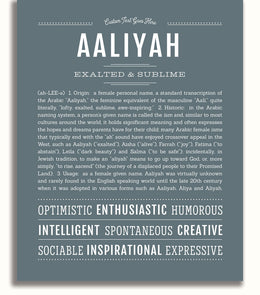 Aaliyah | Name Art Print – Name Stories