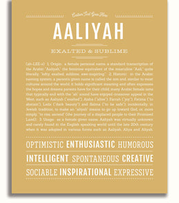 Aaliyah | Name Art Print – Name Stories