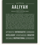 Aaliyah | Name Art Print – Name Stories
