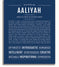 Aaliyah Personalized Name Meaning Art Prints – Name Stories