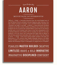 Aaron Personalized Name Meaning Art Prints – Name Stories