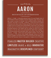 Aaron Personalized Name Meaning Art Prints – Name Stories