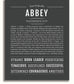 Abbey Personalized Name Meaning Art Prints – Name Stories
