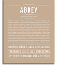 Abbey | Name Art Print – Name Stories