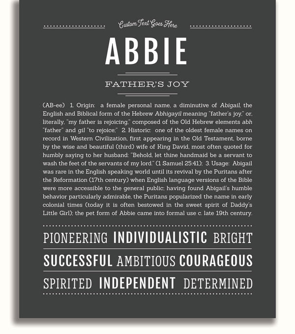 Abbie | Name Art Print - Personalized Custom Gifts – Name Stories