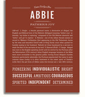 Abbie | Name Art Print – Name Stories
