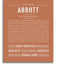 Abbott Personalized Name Meaning Art Prints – Name Stories