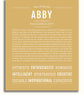 Abby Personalized Name Meaning Art Prints – Name Stories