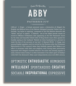 Abby | Name Art Print – Name Stories