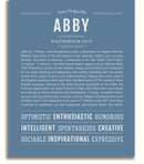Abby Personalized Name Meaning Art Prints – Name Stories