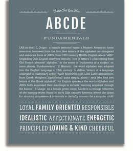 Abcde | Name Art Print – Name Stories