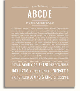 Abcde | Name Art Print – Name Stories