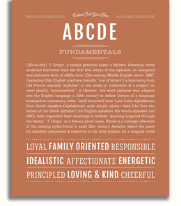 Abcde | Name Art Print – Name Stories