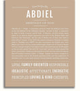 Abdiel Personalized Name Meaning Art Prints – Name Stories