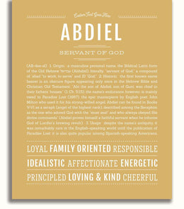 Abdiel | Name Art Print – Name Stories