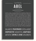 Abel Personalized Name Meaning Art Prints – Name Stories