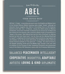 Abel Personalized Name Meaning Art Prints – Name Stories