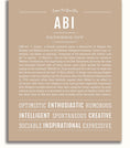 Abi Personalized Name Meaning Art Prints – Name Stories
