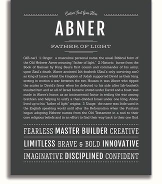 Abner | Name Art Print – Name Stories