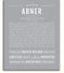 Abner Personalized Name Meaning Art Prints – Name Stories