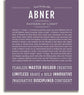 Abner Personalized Name Meaning Art Prints – Name Stories
