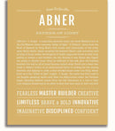 Abner Personalized Name Meaning Art Prints – Name Stories