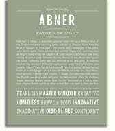 Abner Personalized Name Meaning Art Prints – Name Stories