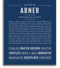 Abner Personalized Name Meaning Art Prints – Name Stories