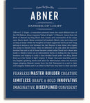Abner Personalized Name Meaning Art Prints – Name Stories