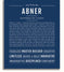 Abner Personalized Name Meaning Art Prints – Name Stories