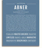 Abner Personalized Name Meaning Art Prints – Name Stories