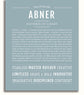 Abner Personalized Name Meaning Art Prints – Name Stories