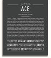 Ace Personalized Name Meaning Art Prints – Name Stories