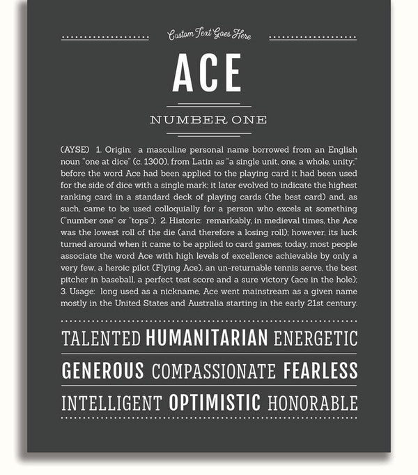 Ace | Name Art Print - Personalized Custom Gifts – Name Stories