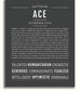 Ace Personalized Name Meaning Art Prints – Name Stories