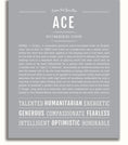 Ace Personalized Name Meaning Art Prints – Name Stories