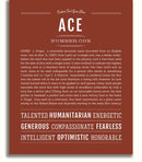 Ace Personalized Name Meaning Art Prints – Name Stories