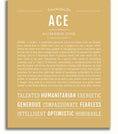 Ace Personalized Name Meaning Art Prints – Name Stories