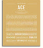 Ace Personalized Name Meaning Art Prints – Name Stories