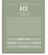 Ace Personalized Name Meaning Art Prints – Name Stories