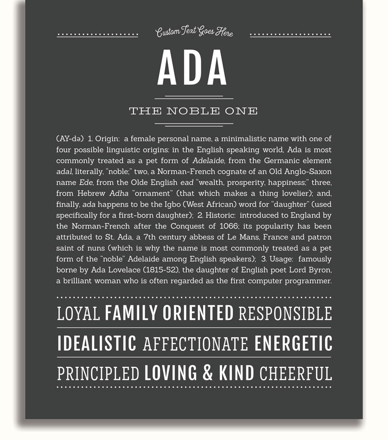 Ada | Name Art Print – Name Stories