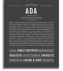 Ada | Name Art Print – Name Stories