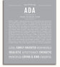 Ada Personalized Name Meaning Art Prints – Name Stories
