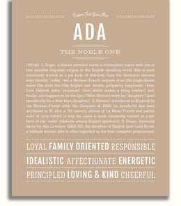 Ada | Name Art Print – Name Stories