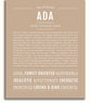 Ada | Name Art Print – Name Stories