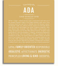 Ada Personalized Name Meaning Art Prints – Name Stories