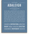 Adaleigh Personalized Name Meaning Art Prints – Name Stories