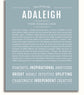 Adaleigh Personalized Name Meaning Art Prints – Name Stories