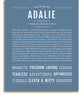 Adalie Personalized Name Meaning Art Prints – Name Stories